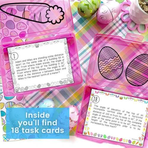 Easter Task Cards - Angle of Elevation & Depression Word Problems
