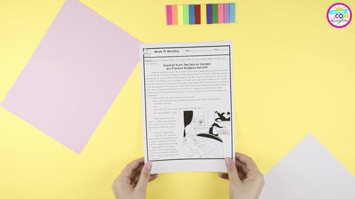 5th Grade Reading Comprehension Spiral Review Scaffolded Worksheets ...