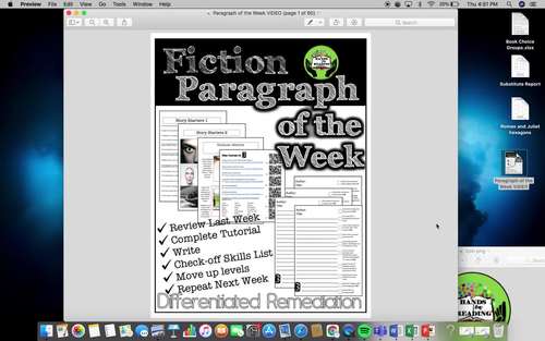 PARAGRAPH OF THE WEEK | FICTION | DIFFERENTIATED WRITING REMEDIATION