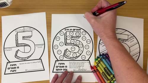 5th Grade Back to School Math Craft Activities First Day of School ...