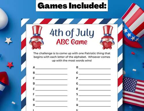 4th of July Games | Fourth of July | 4th of July Game Bundle | Family ...