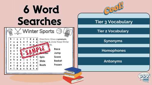 Winter Vocabulary Worksheet Synonyms Antonyms Activities Middle School ...