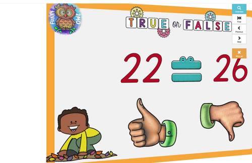 Comparing 2-digit Numbers | Boom Cards | Compare Numbers Fall Themed Game