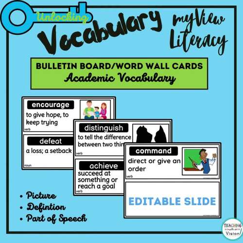 myView Grade 3 Unit 3 Vocabulary Word Wall Cards for Weeks 1-5 Digital ...