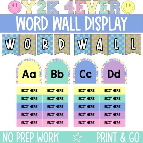 Retro Word Wall Display / Groovy Word Wall Display / Retro Classroom Decor