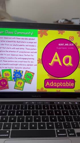 Alphabet Posters Vibrant Colors with Clip Art by Grit and Glee | TPT
