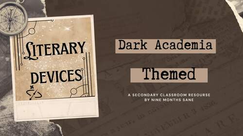 Literary Device Posters--Dark Academia Themed by Nine Months Sane