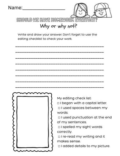 Differentiated Opinion Writing Prompts 2nd–5th With Drawing Space ...