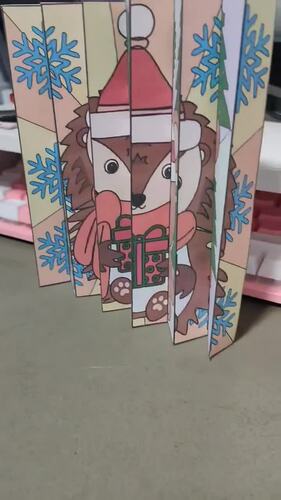 Winter Crafts Bear HedgeHog Agamograph Art Merry Christmas Posters 2D ...