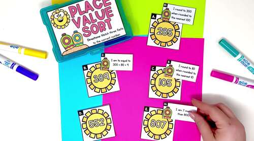 2nd Grade Summer Math Centers | Fractions, Place Value, Arrays, Word ...