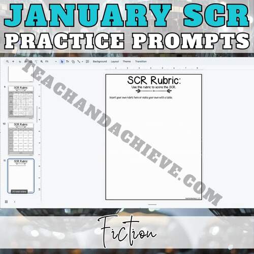 New Year January SCR Practice Writing Prompts, Short Constructed ...
