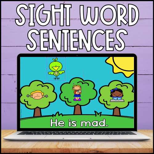 Spring Sight Word Sentences for Google Slides by Rhody Girl Resources