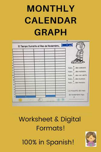 Spanish Monthly Weather Graph | worksheet and Digital | TPT