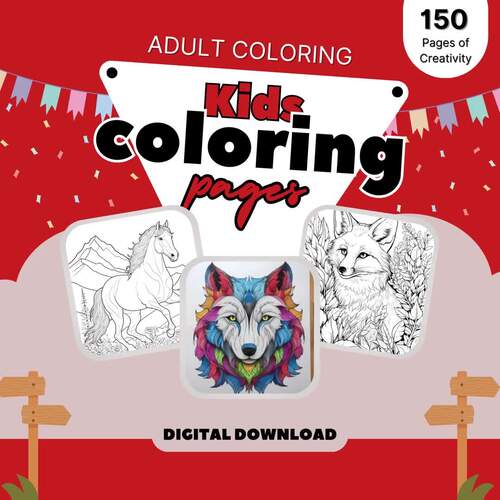 Animal Kingdom: 150 Coloring Pages for Kids and Adults by Artful Minds ...