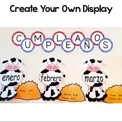 Birthday Display | Editable Birthday Display in Spanish | Cumpleaños | Farm