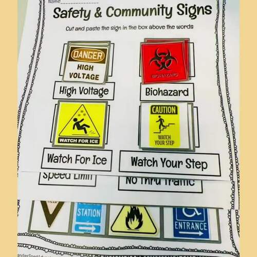 Special Education Safety and Community Signs Life Skills Worksheets