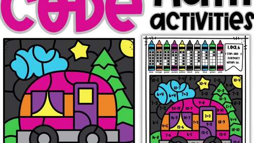 Addition and Subtraction to 20 + Numbers to 120 Coloring Worksheets
