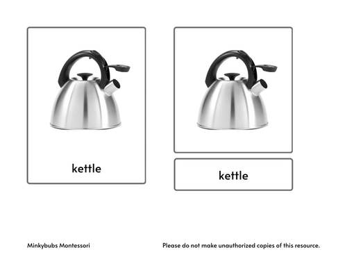 Kitchen Appliance 3 Part Cards by Minkybubs Montessori | TpT