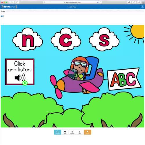 Click and Listen Lowercase Letter Recognition Boom Cards for Kindergarten