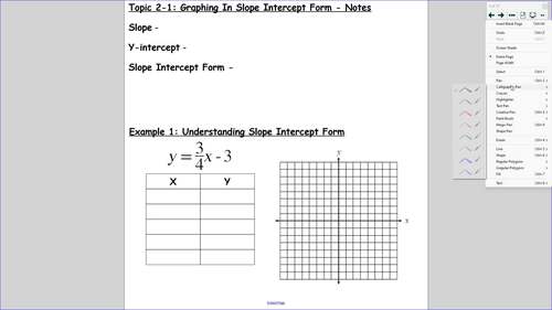 Graphing y=mx+b (Handouts, Notes, Video Lesson, Assignment and Answer Key)