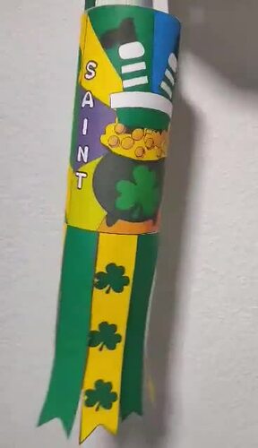 St. Patricks day craft Windsock Mobile Hanging Leprechaun Lucky Activities