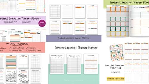 Printable General Education Teacher Planner - Pink Floral | TPT
