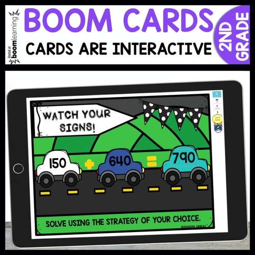 3 Digit Addition & Subtraction with & without Regrouping Boom Cards Digital