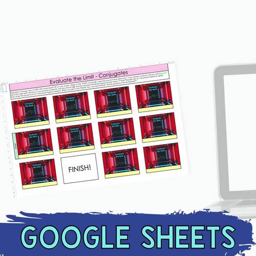 Evaluate the Limits: Conjugates | Maze Digital Activity with Google™ Sheets
