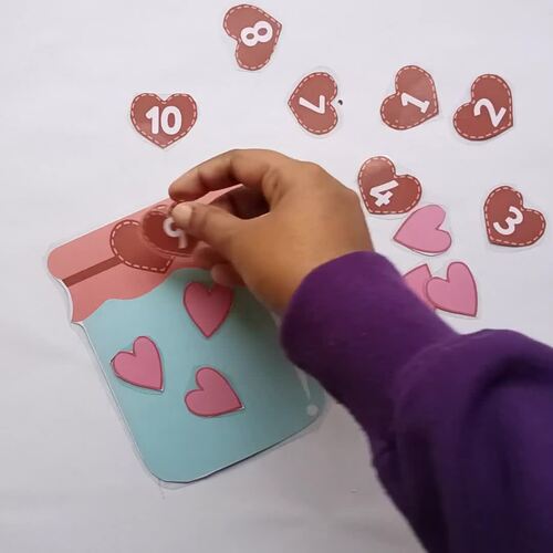 Preschool Valentine Hearts Counting Activity, Preschool Counting 1 to ...