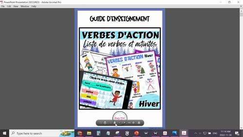 French action verbs Winter Hiver Google Slides Worksheets Audio Verbs ...