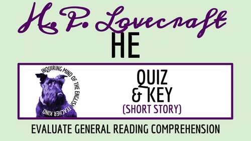 "He" by H.P. Lovecraft Quiz and Answer Key | Fantasy Literature ...