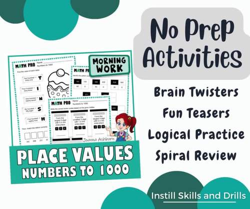 Numbers to 1000 Math Brain Teaser, Logic Puzzle and Fluency Practice ...