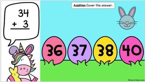EASTER Theme 1st grade ADDITION - Distance Learning Google Slides ...