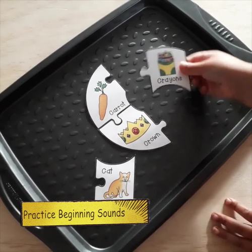 Alphabet Puzzles | Lower Case and Capital Letters Bundle | Beginning Sounds