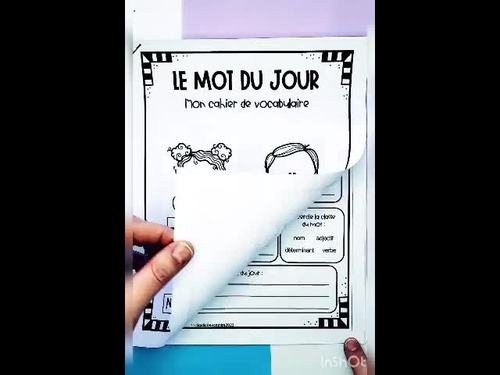 Fifty FRENCH Word of the Day worksheets for Grade 5 to 9 - Mot du jour ...