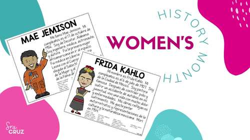 Women's History Month Spanish Reading Comprehension Activities with DIGITAL