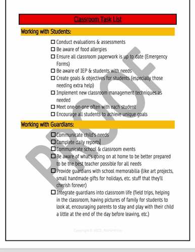 Classroom Task List by Admin 4 You | TPT