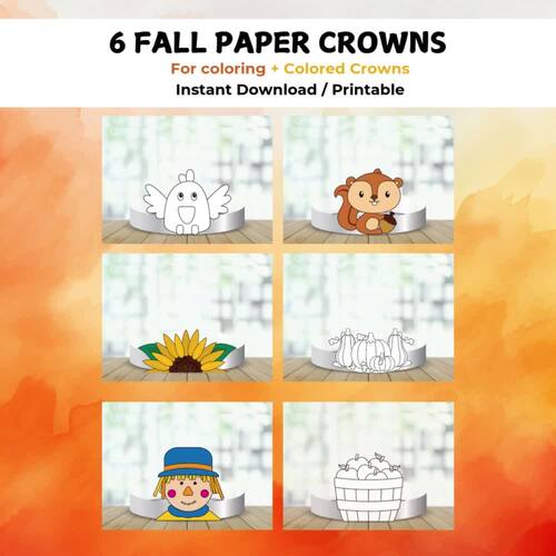 Fall Crown Templates | Thanksgiving Activities | Fall Craft Printable ...