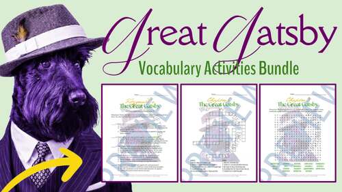 Great Gatsby Vocabulary Activities | Crossword Puzzles | Word Searches ...