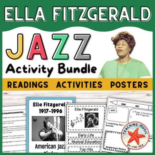 Ella Fitzgerald Jazz Musician Lesson Black History Music Activities Posters