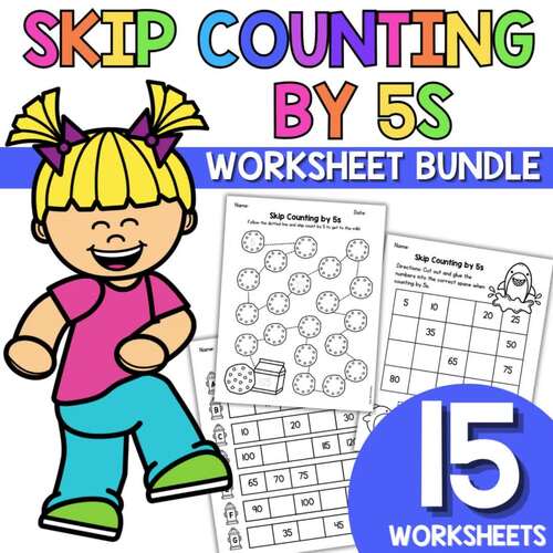 Skip Counting by 5 Worksheets Packet | Count by five 5s | Math Center ...