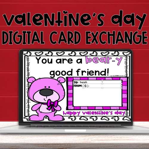 Valentine's Day Cards Exchange | No prep | Digital by That Extra Educator