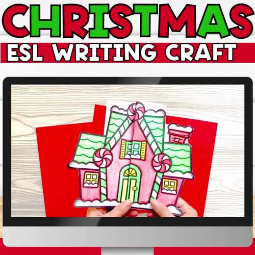 ESL Christmas Foldable Santa's Home-Writing Craft, Grammar Nouns Sorting