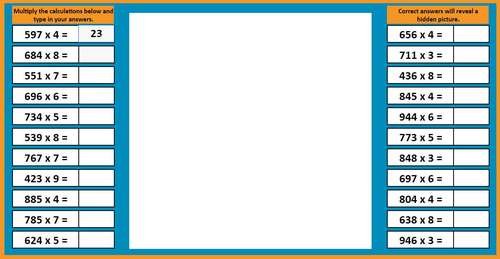 Digital Pixel Art Martin Luther King, Jr. 3-digit by 1-digit Multiplication