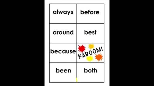 Editable Sight Word Games - Kaboom - Pre primer Sight Words by ...