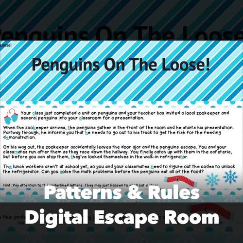 Math Digital Escape Room: Patterns & Rules by Kristin Kennedy | TPT