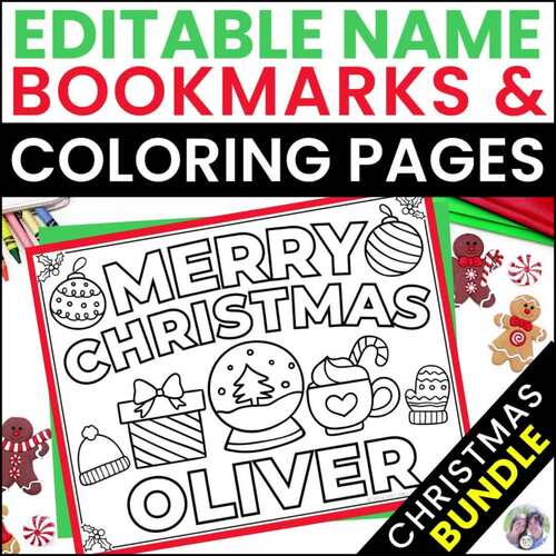 Editable Name Coloring Pages Bookmarks Bundle Student Names Coloring ...