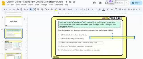 Grade 4 Coding Ontario Math Digital Slides and PDF by Stacey's Circle
