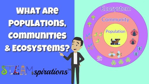 What are Populations, Communities & Ecosystems? by STEAMspirations