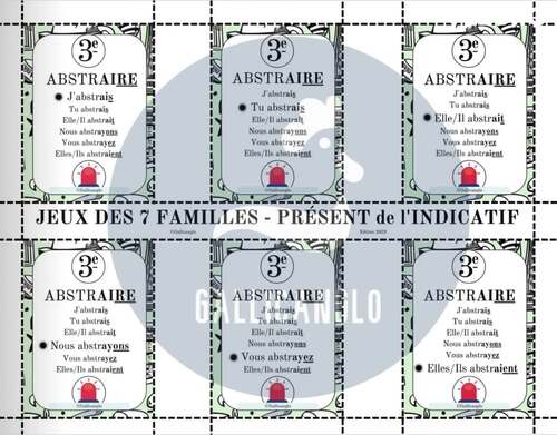 FRENCH Présent de l'indicatif Verbes du 3ème groupe practice game printable
